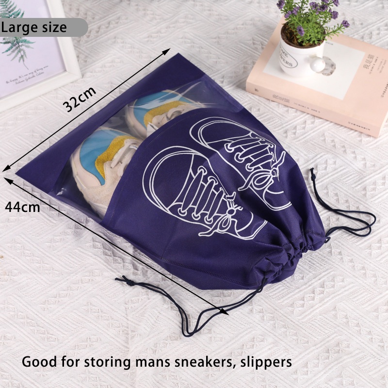 With Transparent Slot Waterproof Dustproof Drawstring Shoes travel bag ...