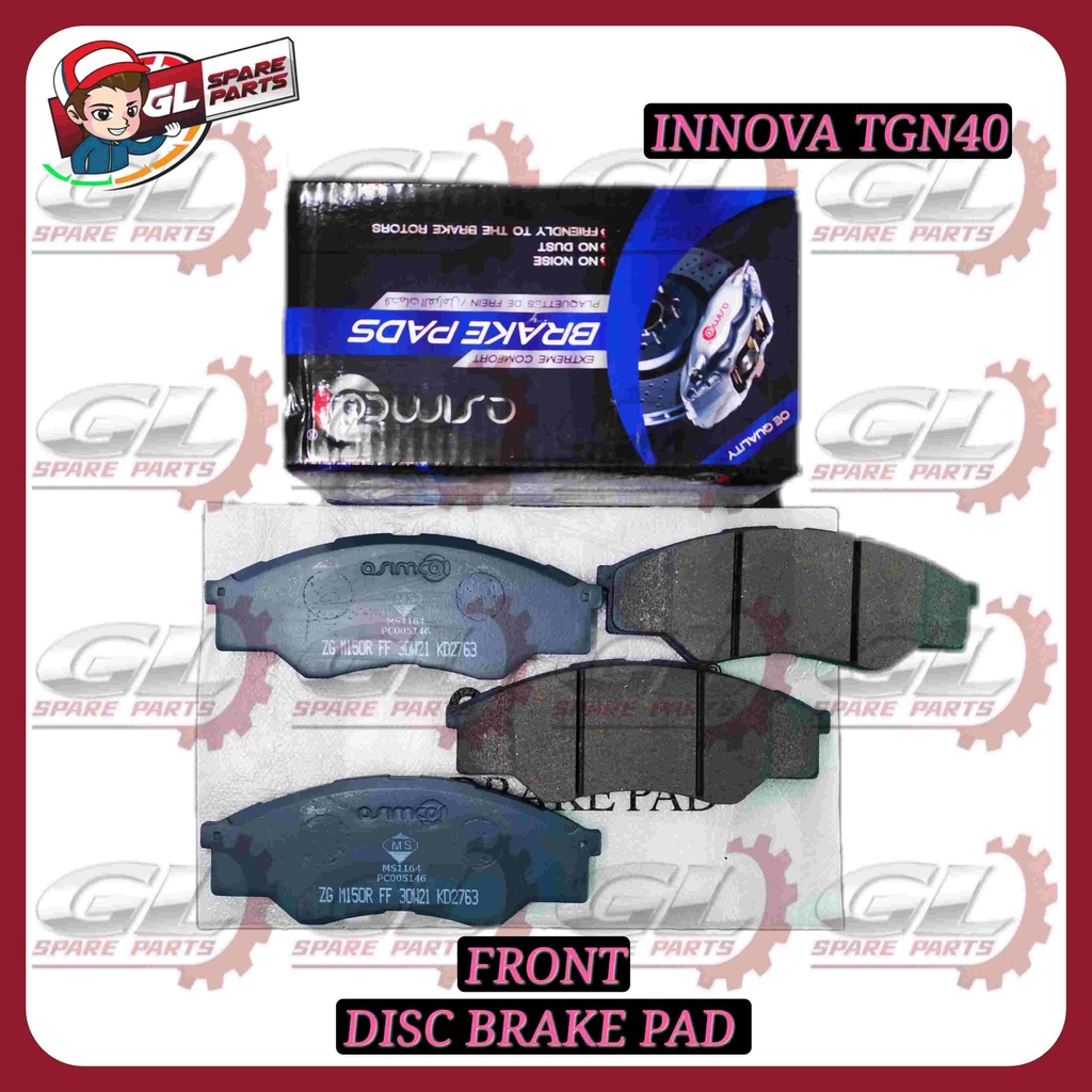 TOYOTA INNOVA TGN40 DISC BRAKE PAD (FRONT)(ASIMCO) | Shopee Philippines