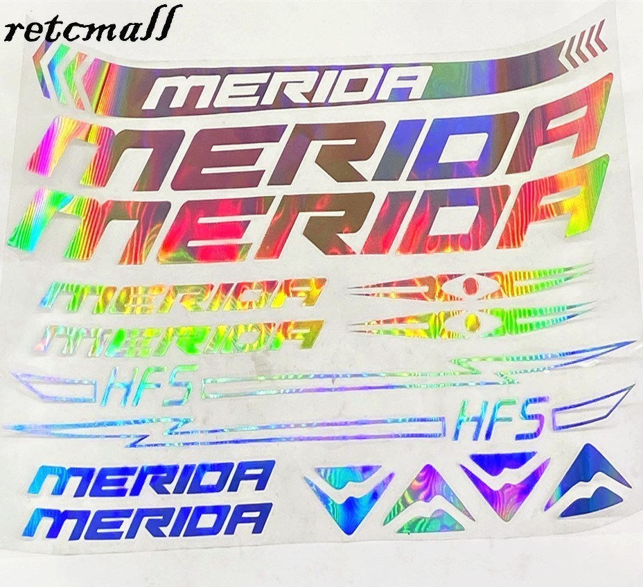retcmall bicycle sticker decals Merida HFS reflective frame rainbow ...