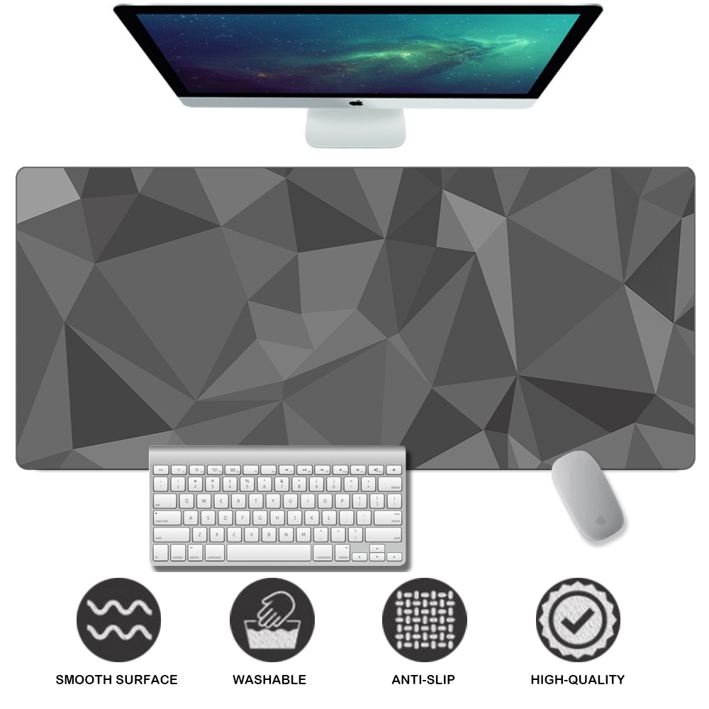 Geo Gray Mousepad Custom Extended Mousepad Large Gaming Mousepad ...