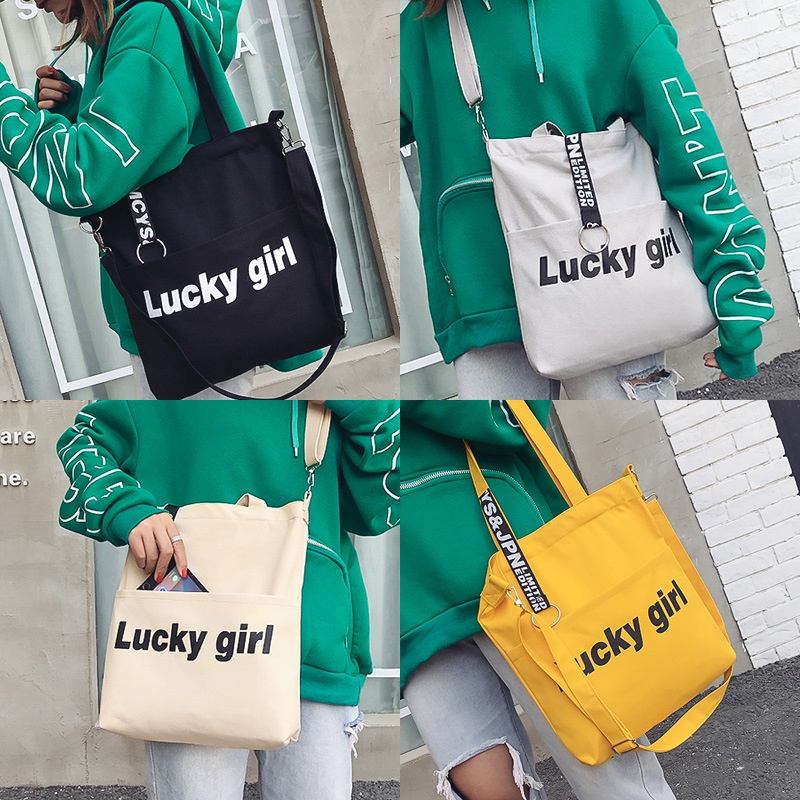 Korean Canvas Bag (Design No.102) Backpack Shoulder Crossbody Tote bag ...