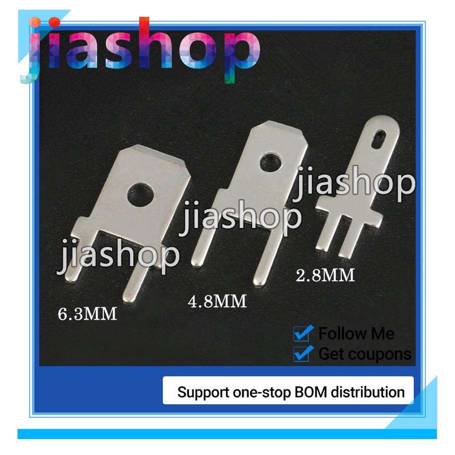 50Pcs 2.8mm 4.8mm 6.3mm Inserts Plug Male Terminal PCB Solder Lug ...