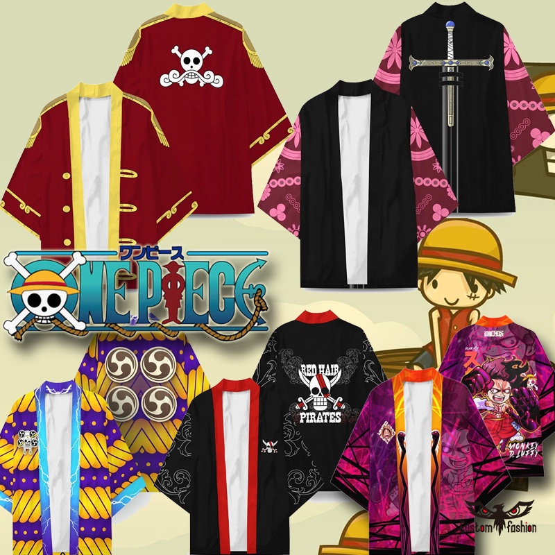 【CustomFashion】ONE PIECE Cloak Luffy Zoro Cosplay Kimono Print Casual ...