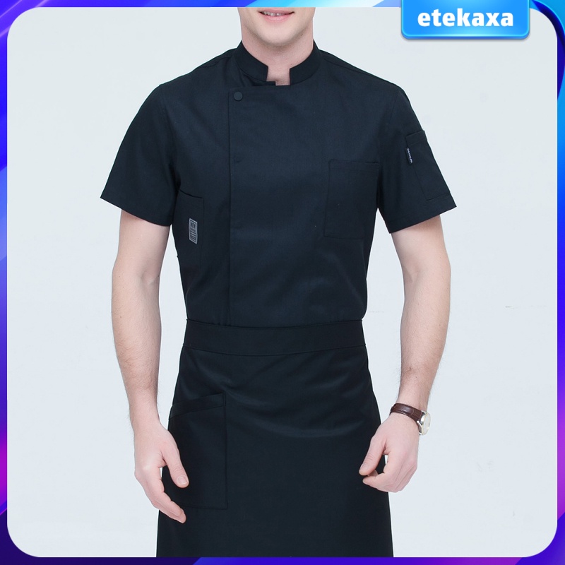 Chef Short Sleeve Uniform Outfit Kitchen Jacket Coat Cooker Workwear ...