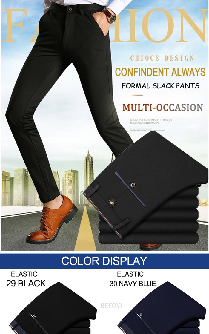 【Local Delivery】Men's Formal Suit Pants Slack Slim Fit Business Office ...