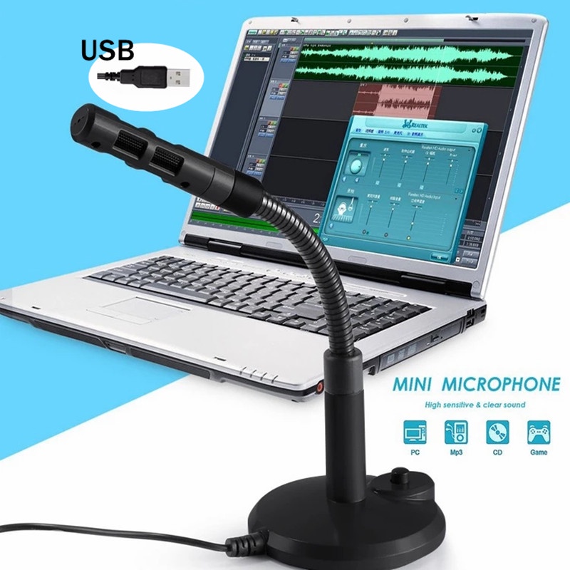 Pc Plug and Play 3.5Mm/USB Home Studio Omnidirectional Microphone ...
