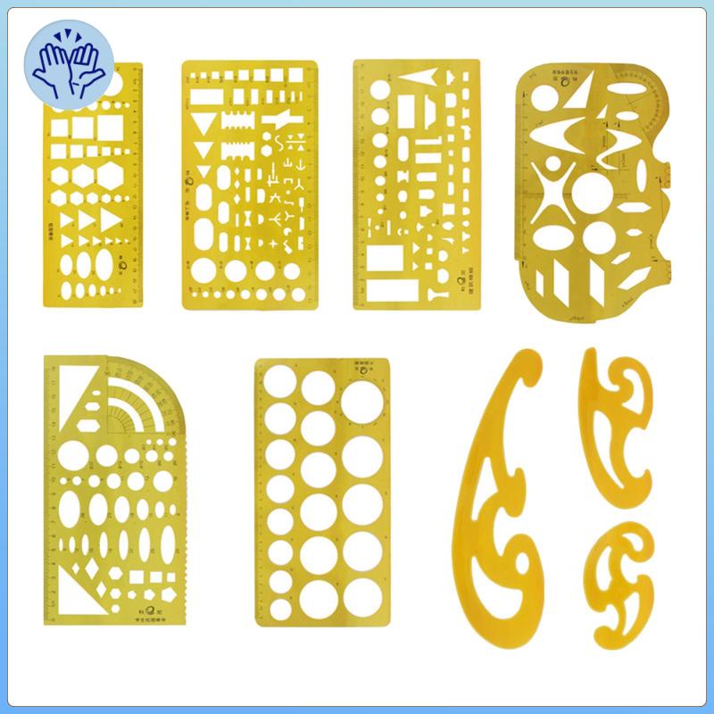 Architect Templates Set Technical Ruler Stencil Geometry Measuring ...