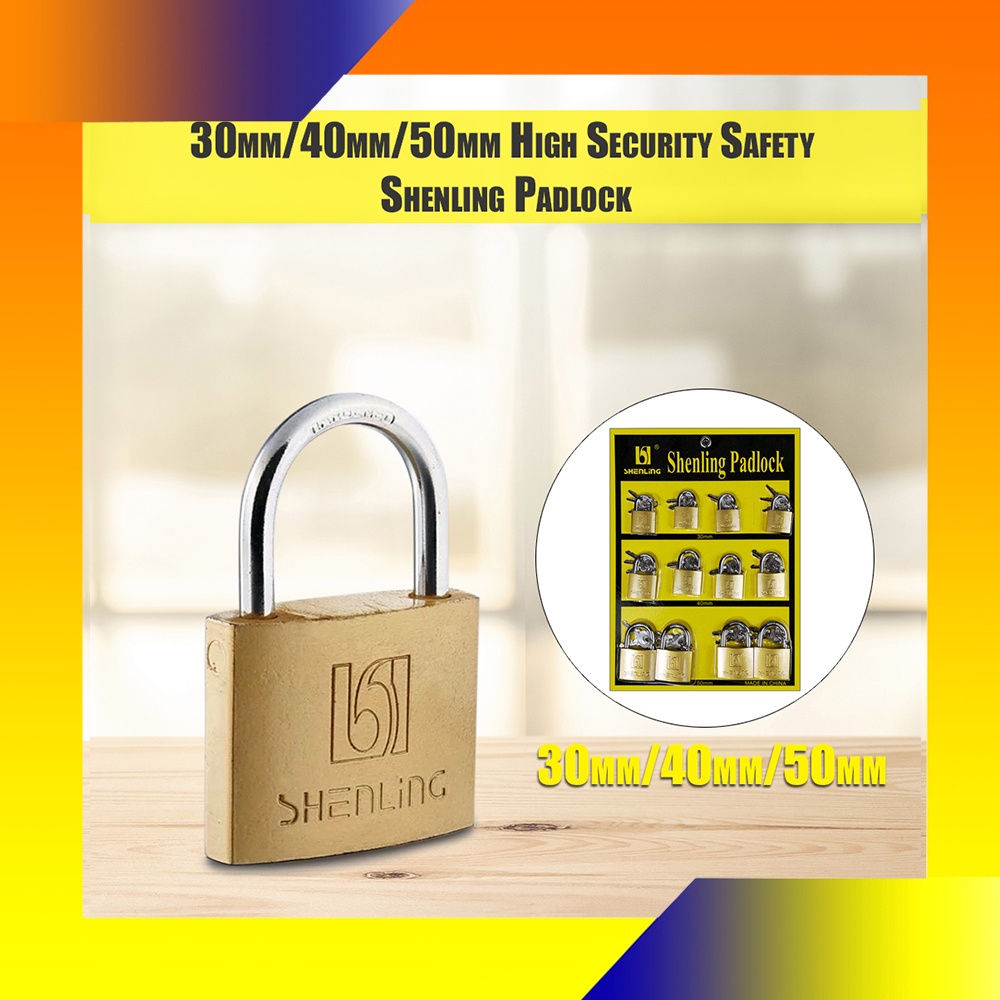 High Security Safety Shenling Padlock 30mm/40mm/50mm | Shopee Philippines