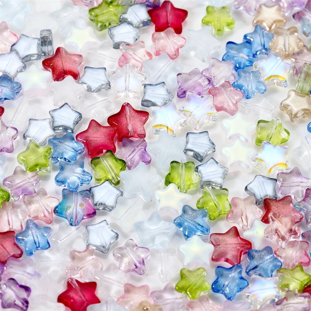 St.Kunkka 20-50 Pcs./Pack Artificial Crystal Five-Pointed Star Beads ...