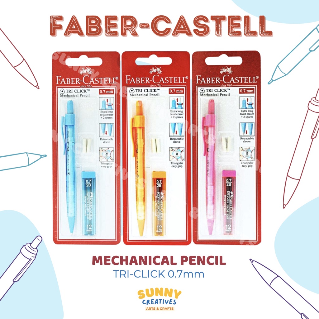 FABER-CASTELL Mechanical Pencil TRI-CLICK 0.7mm with Leads 1363 Set ...