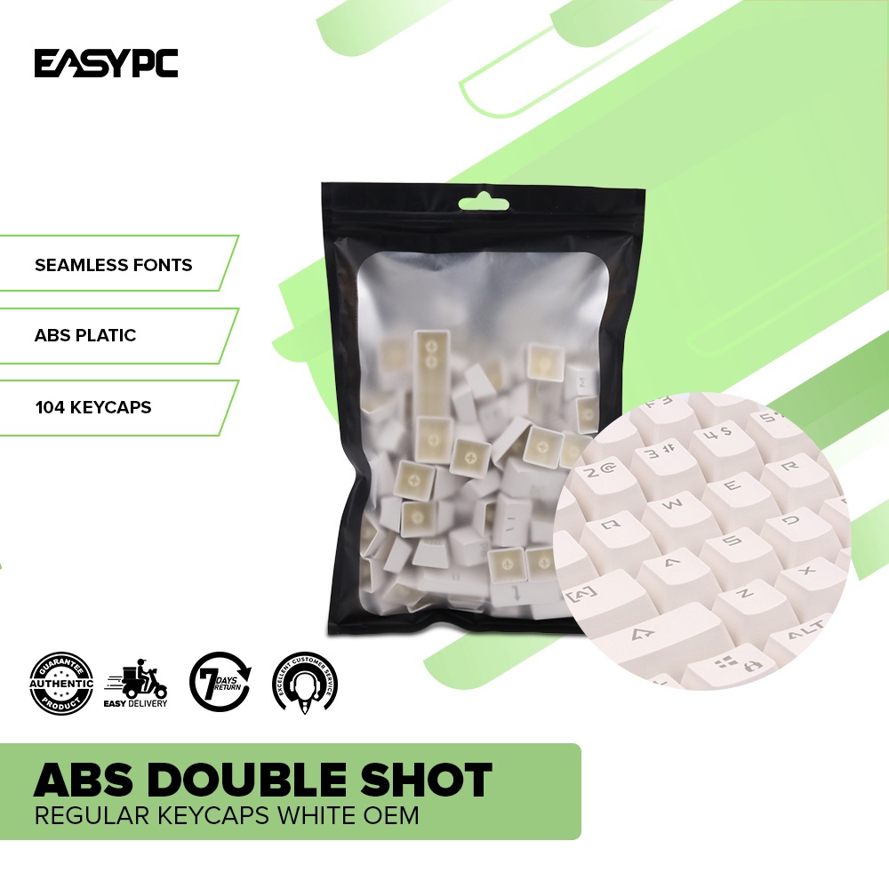 ABS Double Shot Regular Keycaps, Seamless Fonts, ABS Platic, 104 ...