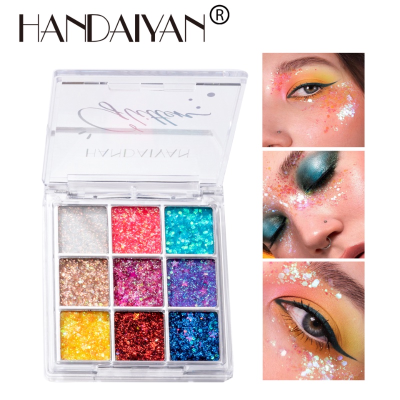 HANDAIYAN 9Colors Glitter Stage Makeup Eyeshadow Palette Shimmer ...