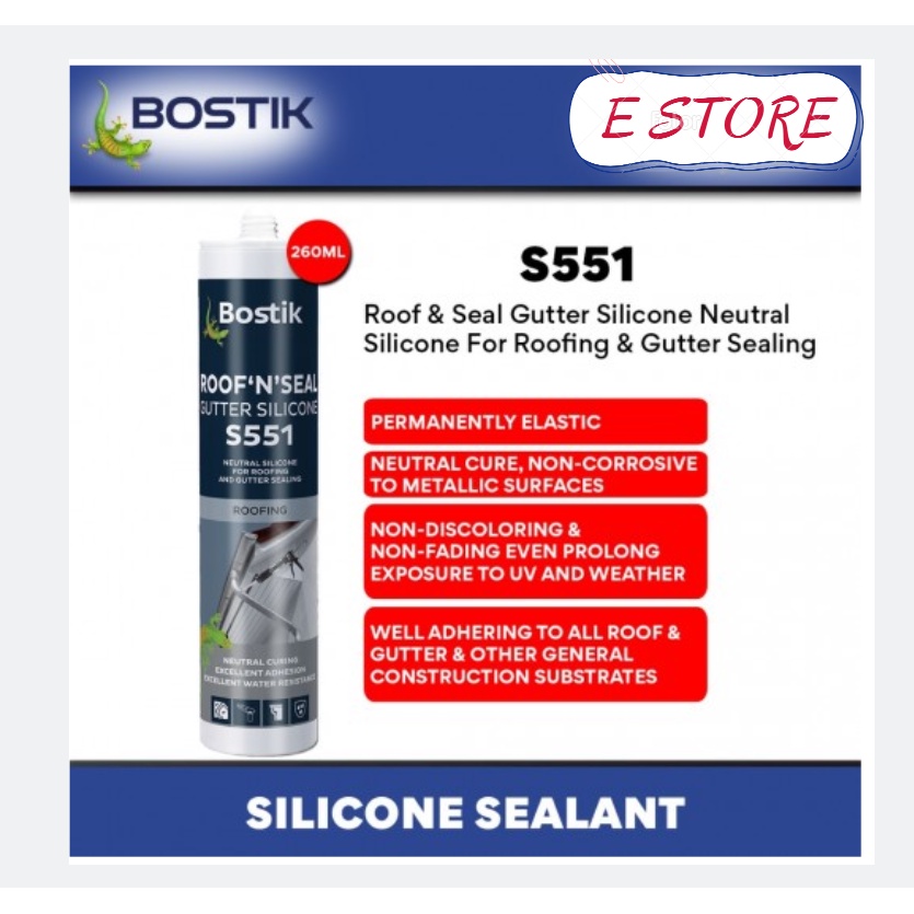 BOSTIK S551 ROOF N SEAL GUTTER SILICONE 260ML | Shopee Philippines