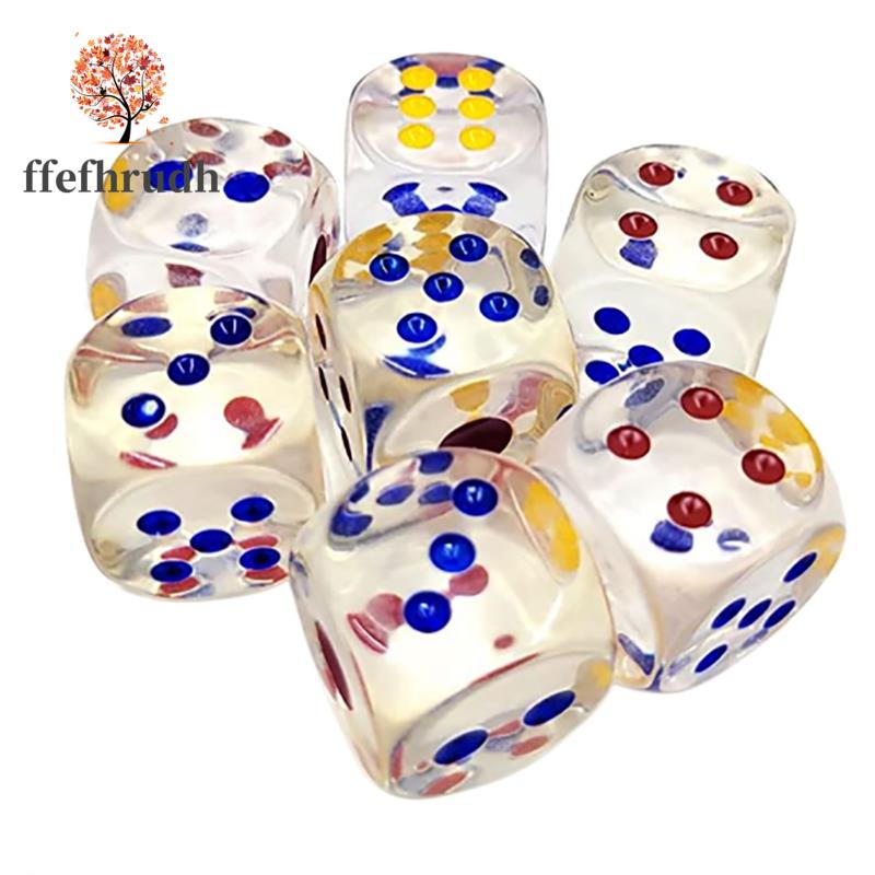25mm Jumbo Dice with Colored Dots,6-Sided Transparent Dice,Fun Six ...
