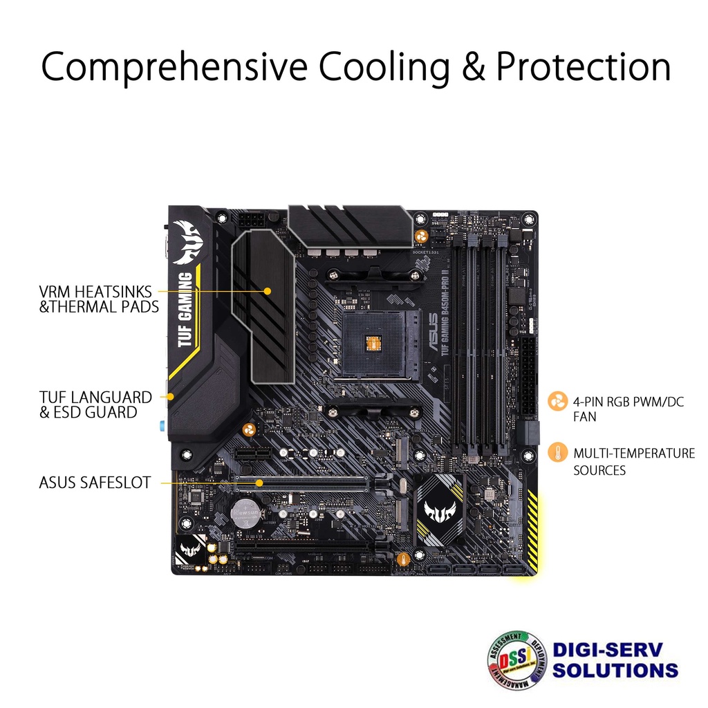 Asus TUF GAMING B450M-PRO II, AMD B450 (AM4) mATX gaming motherboard w ...