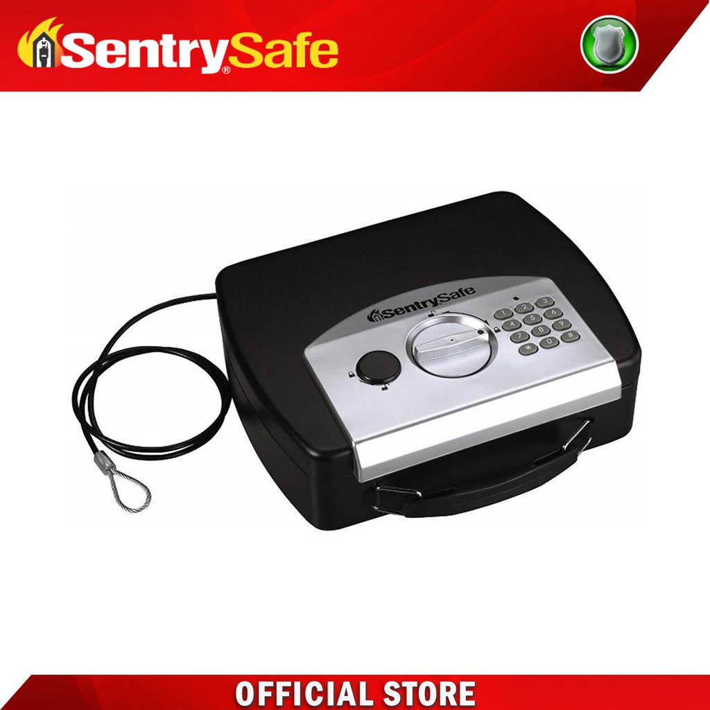 SENTRY SAFE P008E Portable Vault with Steel Security Cable with Digital ...