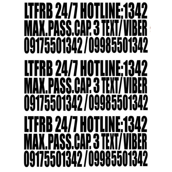 LTFRB 24/7 STICKERS 3PCS (20X9 INCHES) | Shopee Philippines