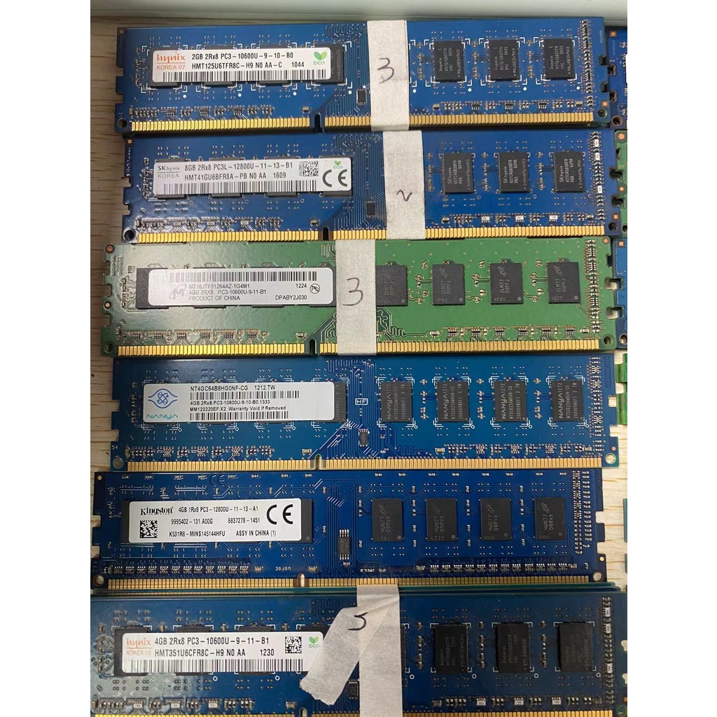 Original Samsung Micron Sk Hynix pulled ram DDR3 2G DDR3 4GB DDR3 8GB PC3 RAM 10600U 12800U DDR3 ...