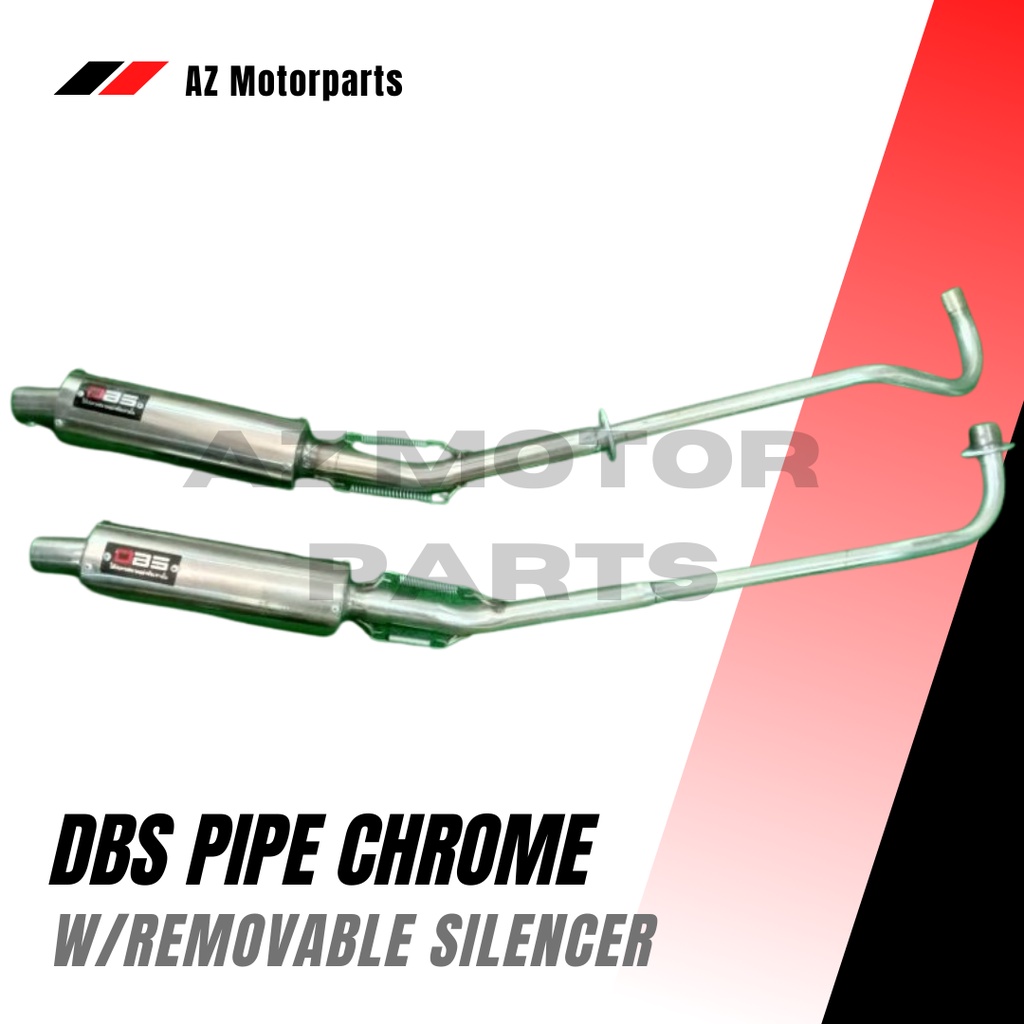 DBS pipe Chrome w/removable silencer xrm110/ wave100/rusi 100/rusi110 ...