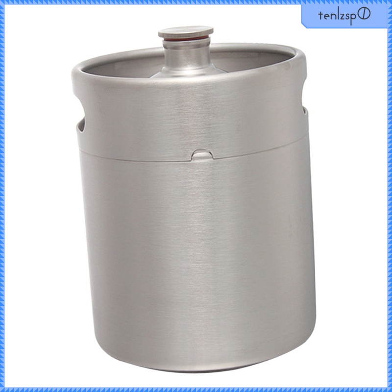 [ Mini Keg Growler Stainless Steel Barrel Holds Beer Double Handles, 3 ...
