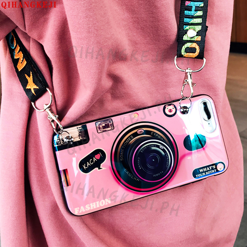 Cod 3d Retro Camera Lanyard Phone Case For Oppo A18 A38 A58 A78 A98 F9