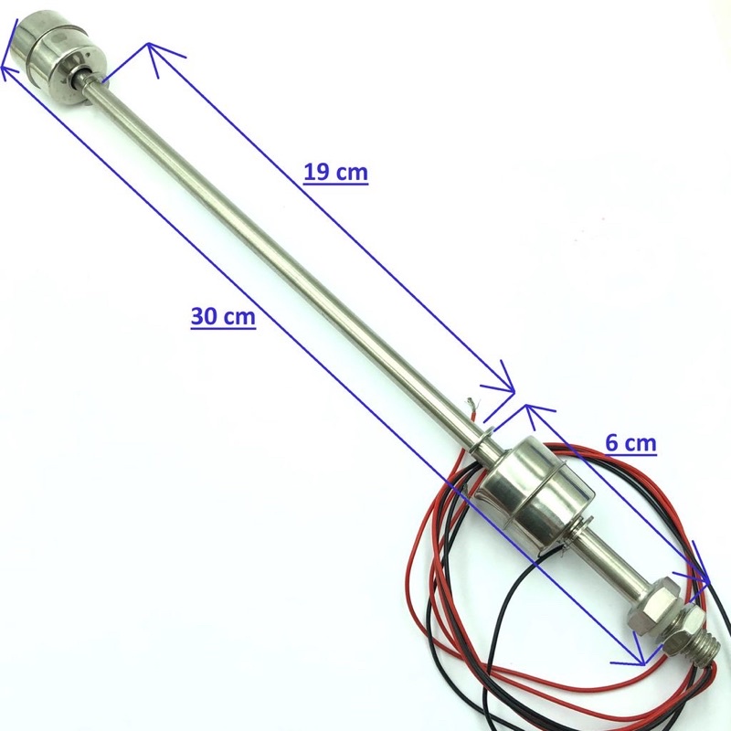 Mechanical float with two levels of water level sensor, top and bottom ...