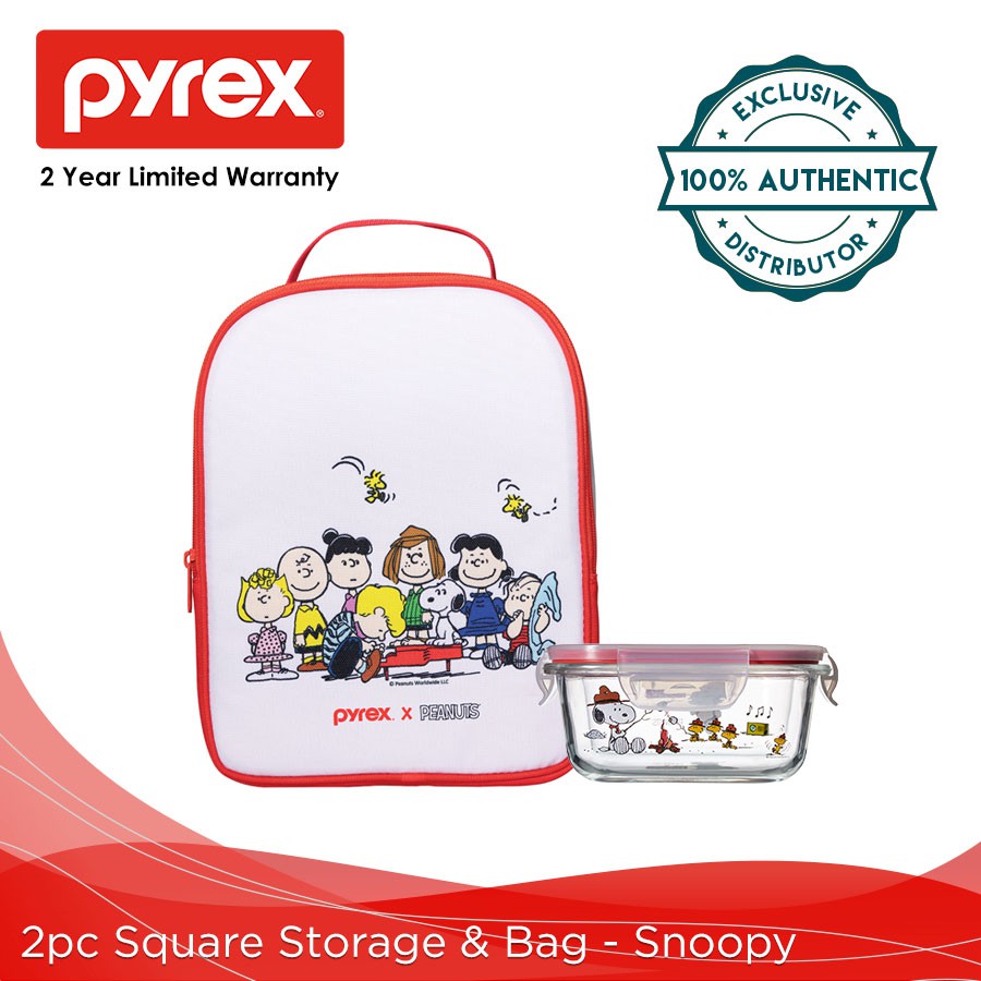 Pyrex 2 Piece Square Storage And Bag - Snoopy | Shopee Philippines