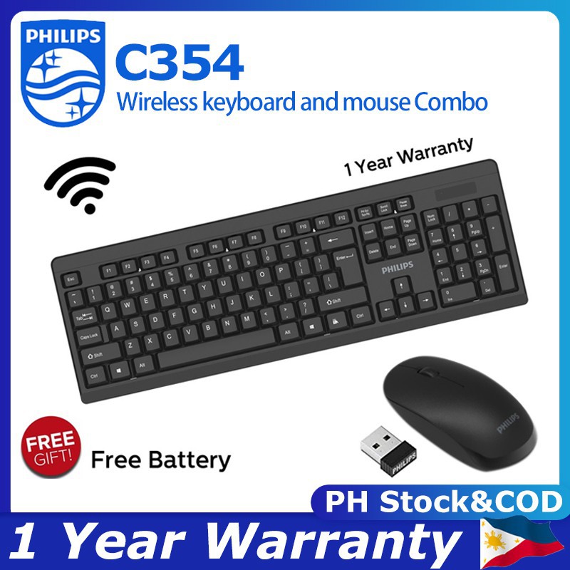 Ready Stock COD Philips C354 Wireless Keyboard and Mouse Combo Set For ...