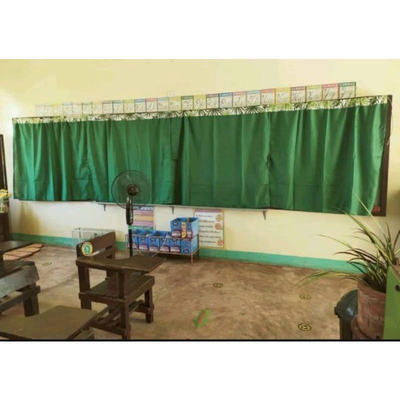 School Chalkboard Curtain/ Set ClassRoom Valancer Curtain | Shopee ...