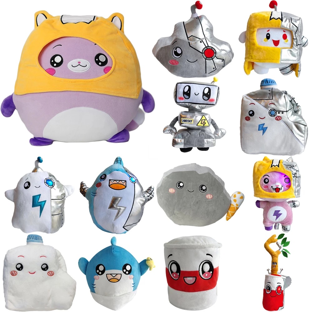 20-50cm New LED Lankybox Metal Mechanical Thicc Shark Cyborg Plushie ...