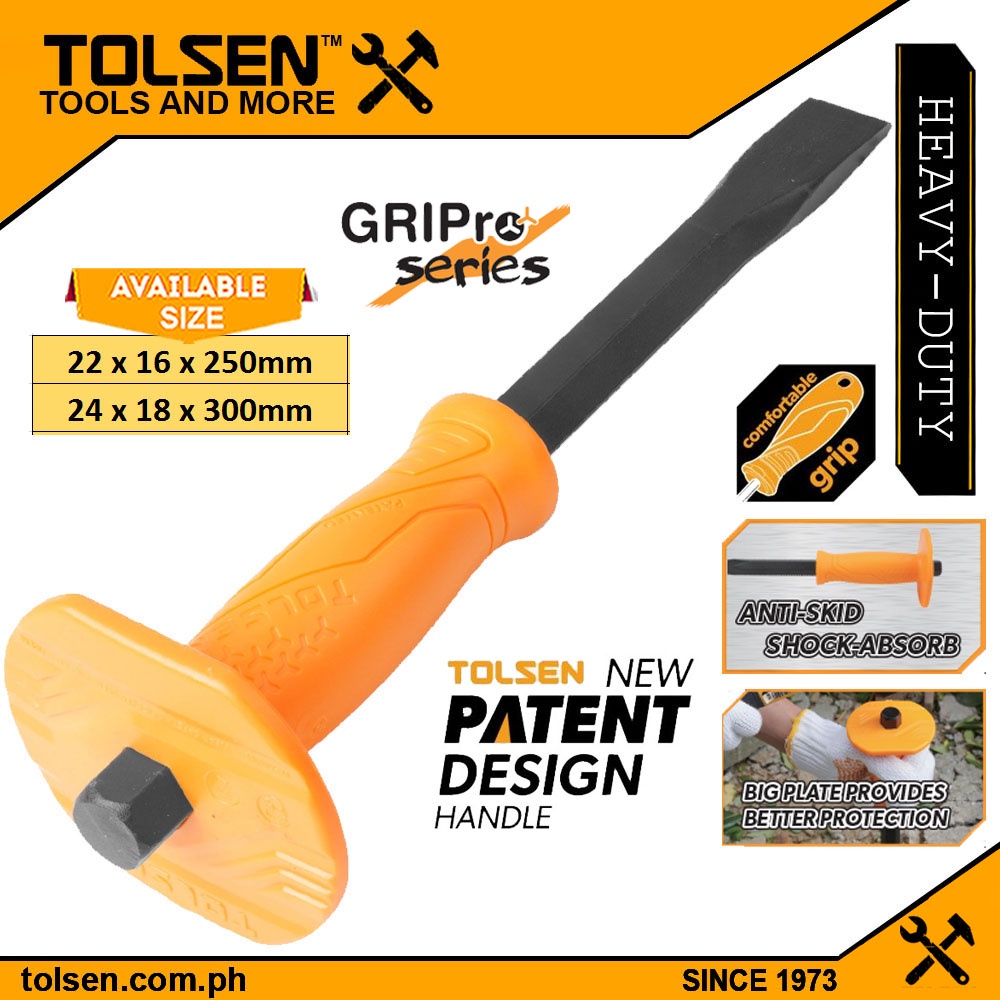 Tolsen Big Plate Flat Ended Cold Chisel 22x16x250mm & 24x18x300mm | Shopee Philippines