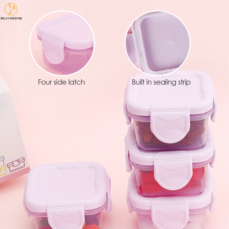 【JJ】Mini Container Set Durable Clear Plastic Food Storage Containers ...