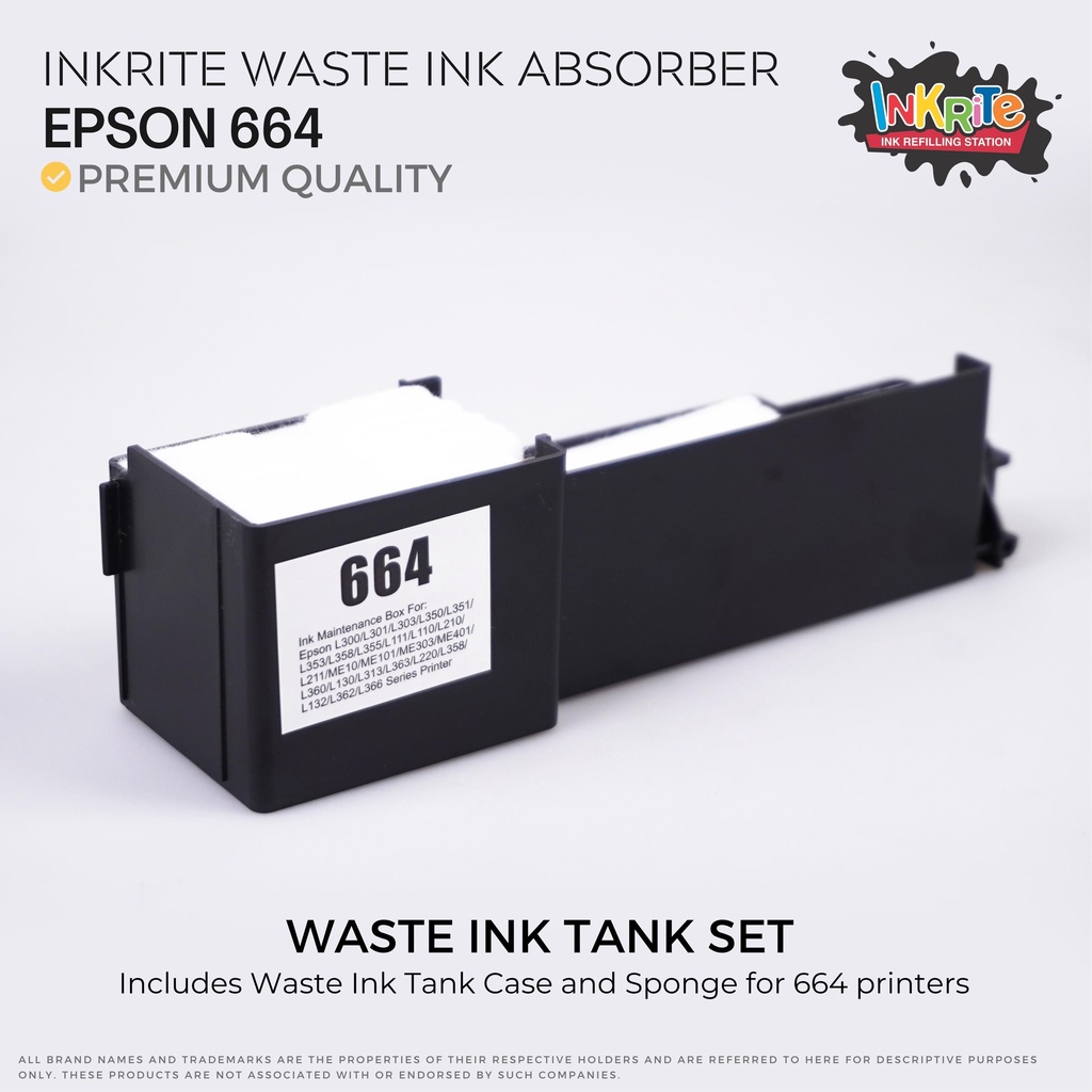 Inkrite 664 Waste Ink Tank Sponge Pad for L110 L120 L121 L210 L211 L220 ...