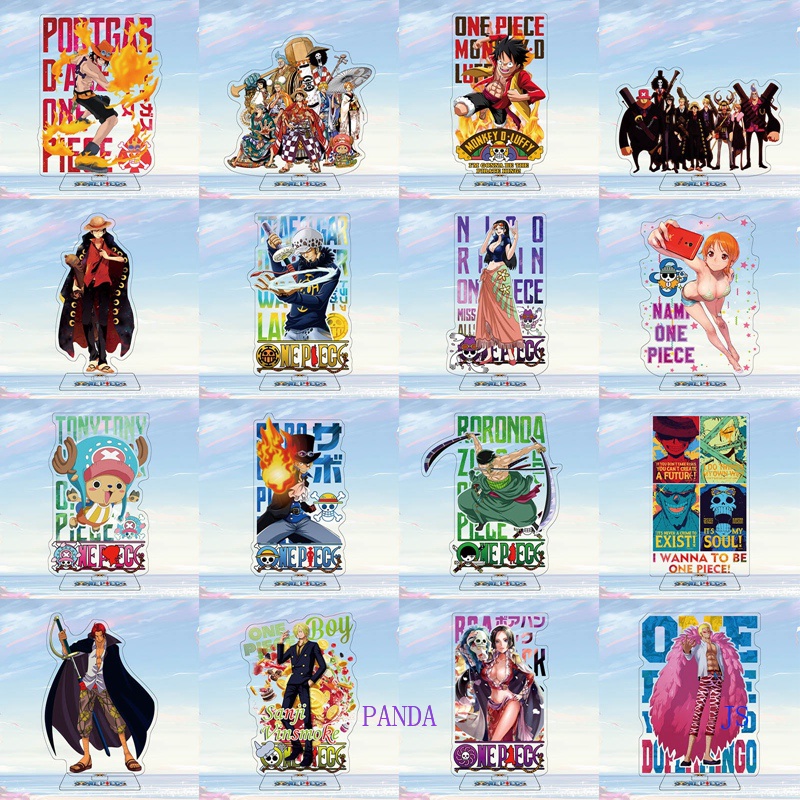 Panda One Piece Anime Acrylic Board Cartonn Table Stand Action Figure ...
