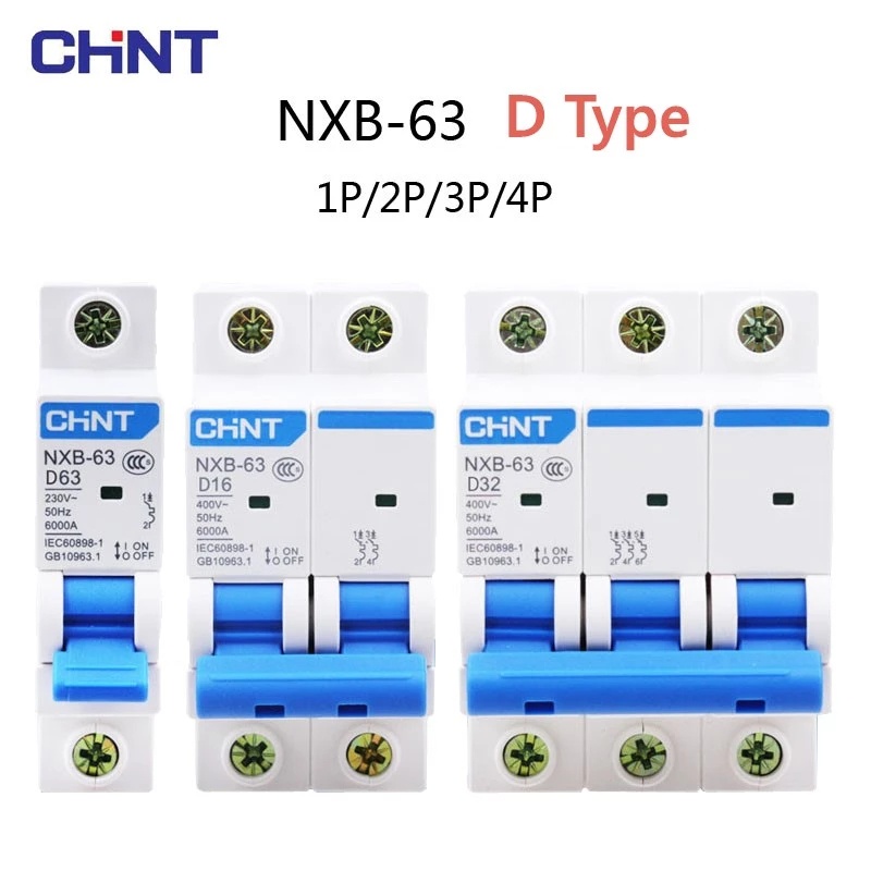 CHNT NXB-63 D Type 1P 2P 3P 4P Mini Circuit Breaker MCB Domestic Air Switch DZ47 Upgrade ...