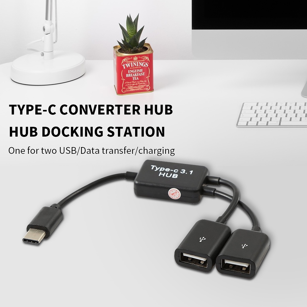 Type C OTG USB 3.1 Male to Dual 2.0 Female OTG Micro Usb 2 in 1 Port ...