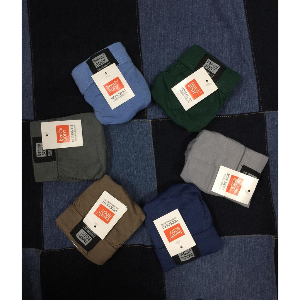 6pcs BENCH BODY plain color men's brief CLASS-A 100%cotton | Shopee ...