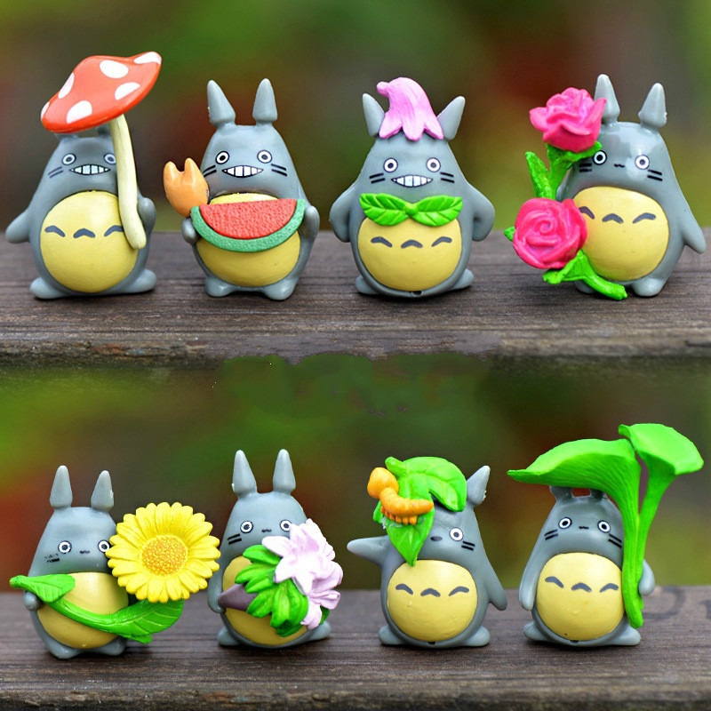 8pcs Totoro Doll miniature figurines Moss Micro landscape PVC kids ...