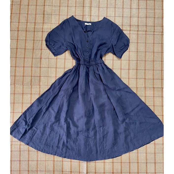 Long flared blue dress | Shopee Philippines