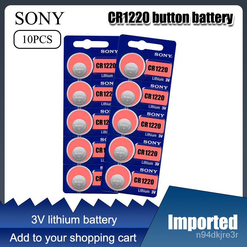 Lithium batteries 10 sony cr12 factories, round, cr 1220, 3v, coin ...