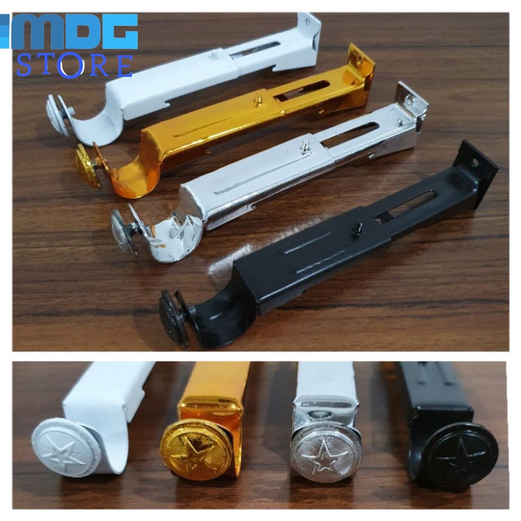 Silver GOLD BLACK Curtain Rod BRUCKET Legs | Shopee Philippines