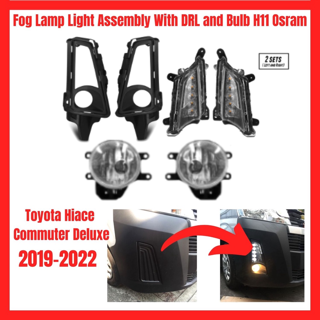 2019-2022 Toyota Hiace Commuter Deluxe Fog Lamp Light Assembly With DRL ...