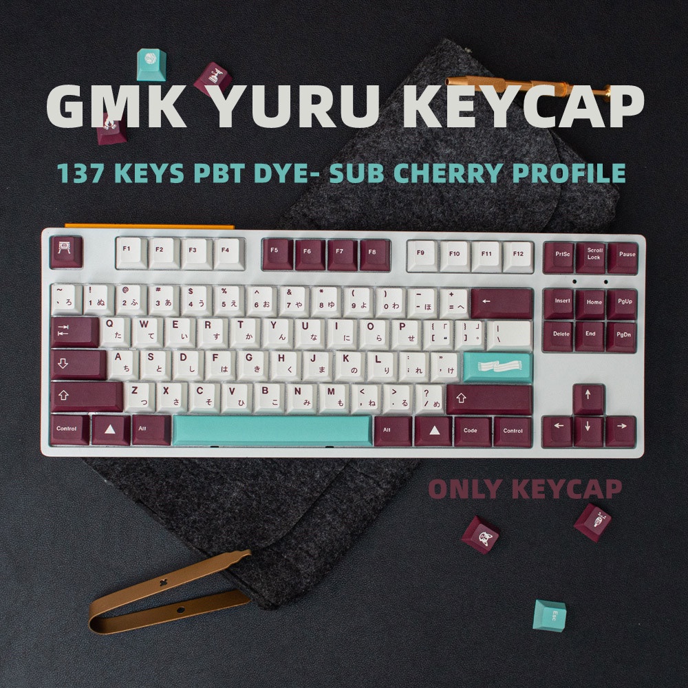 GMK Yuru 129 Keys PBT DYE- SUB Cherry Profile Japanese Personalise ...