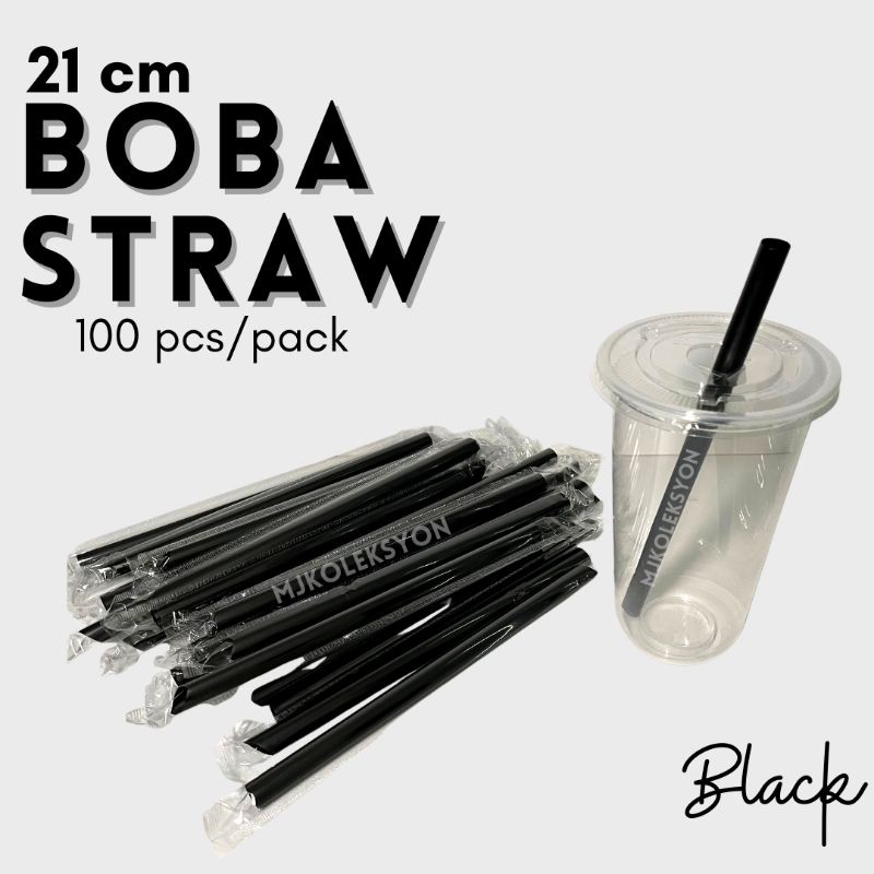 Milktea Straw Sago Boba Straw 50 & 100pcs 21cm Individually Wrapped ...