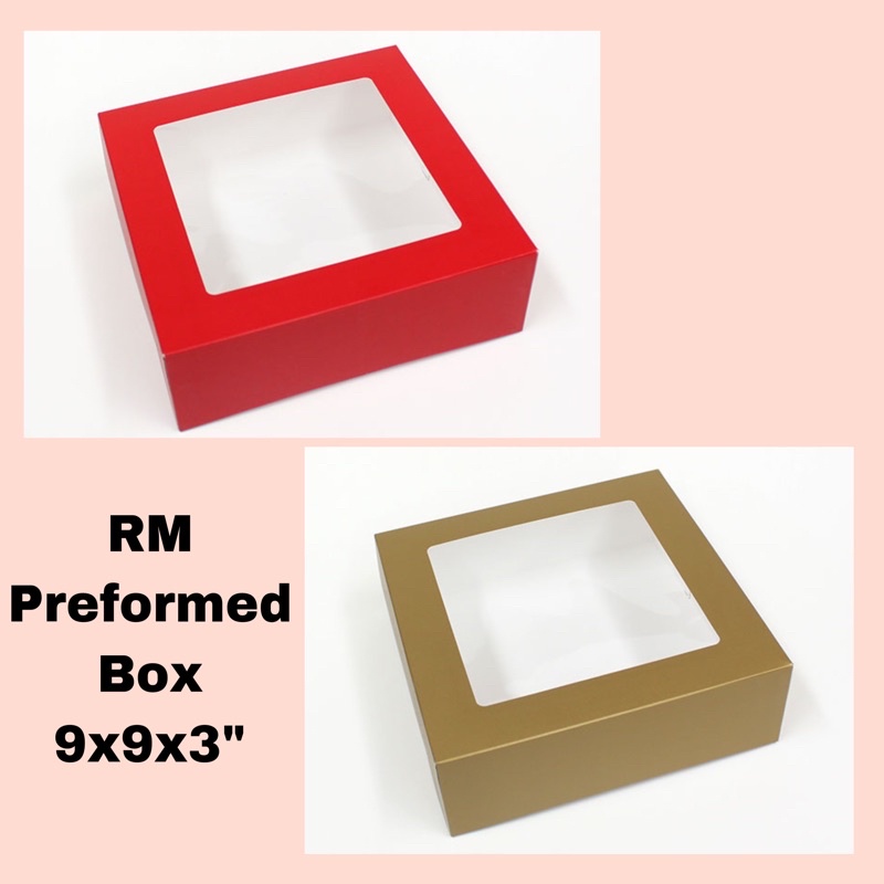 RM BOXES 9x9x3 Preformed Cake Box / Pastry Box ( 5 / 10 / 20 pcs per ...