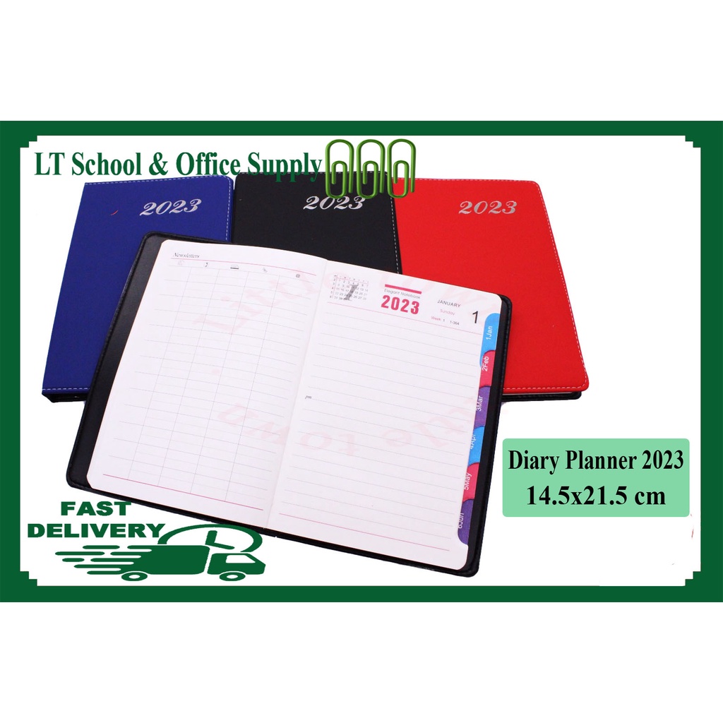 Diary planner 2023 assorted color (Big 14.5x21.5 cm) | Shopee Philippines