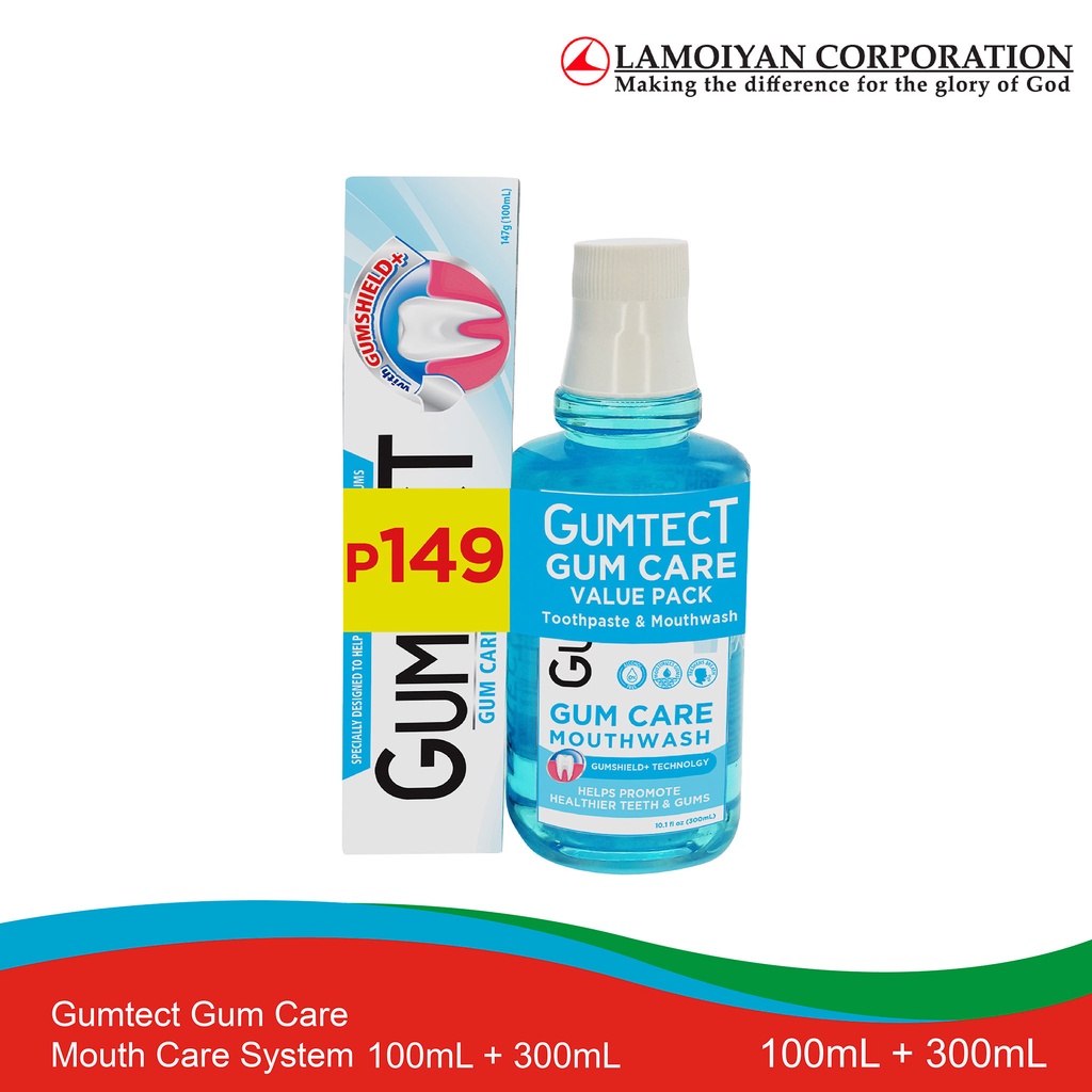 Gumtect Gum Care Mouth Care System Toothpaste (100ml) & Mouthwash (300ml) | Shopee Philippines