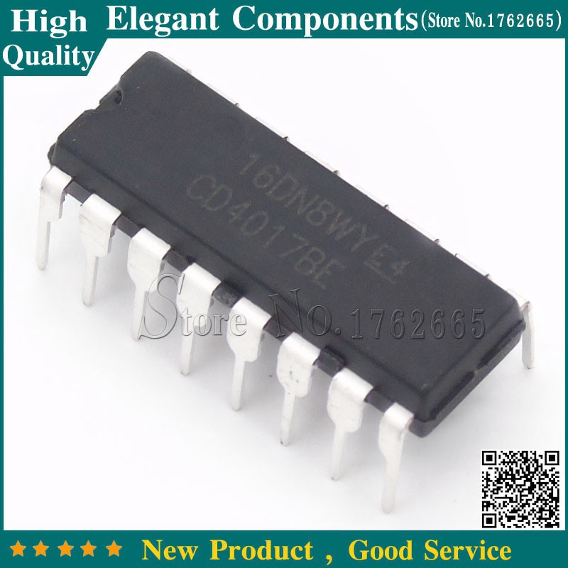 10PCS CD4017BE DIP16 CD4017 CD4017B DIP-16 DECADE COUNTER DIVIDER IC ...