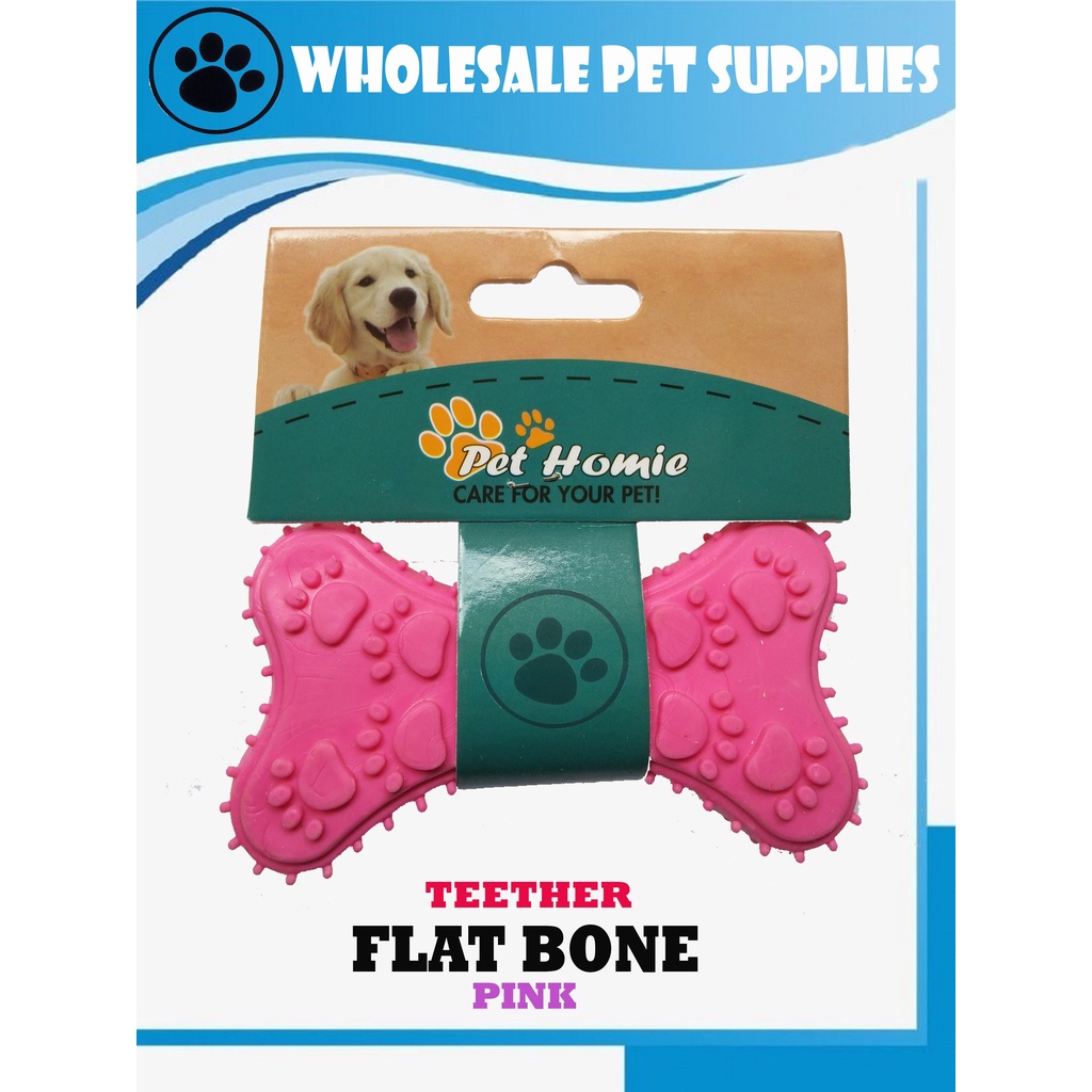 Pet Homie Single Teether FLAT BONE (Pink) | Shopee Philippines