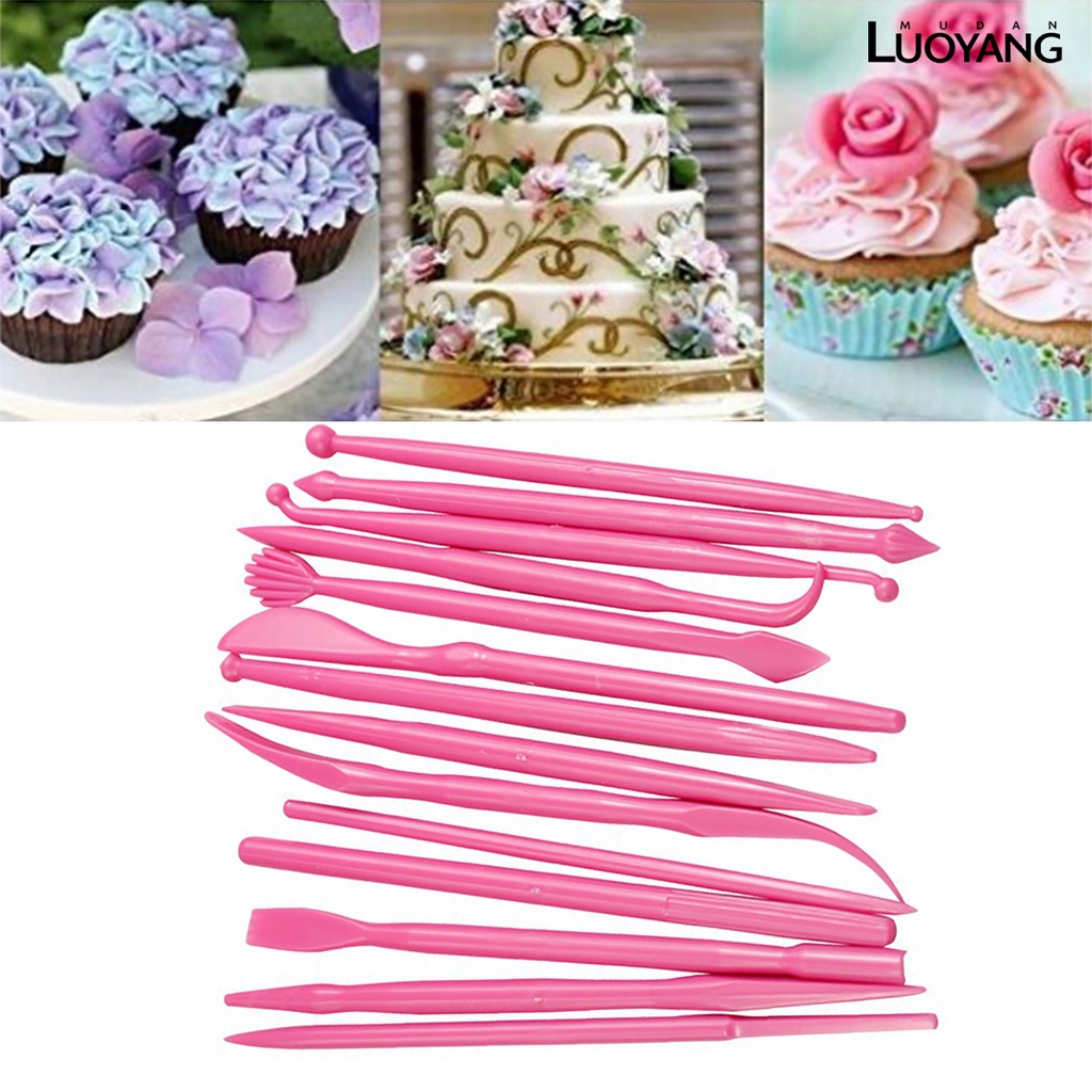 14Pcs Cake Fondant Tools Food Grade Easy to Clean Plastic Fondant and ...